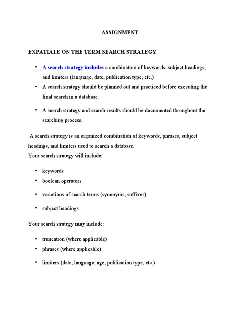 A Search Strategy Includes | PDF | Libraries | Index Term