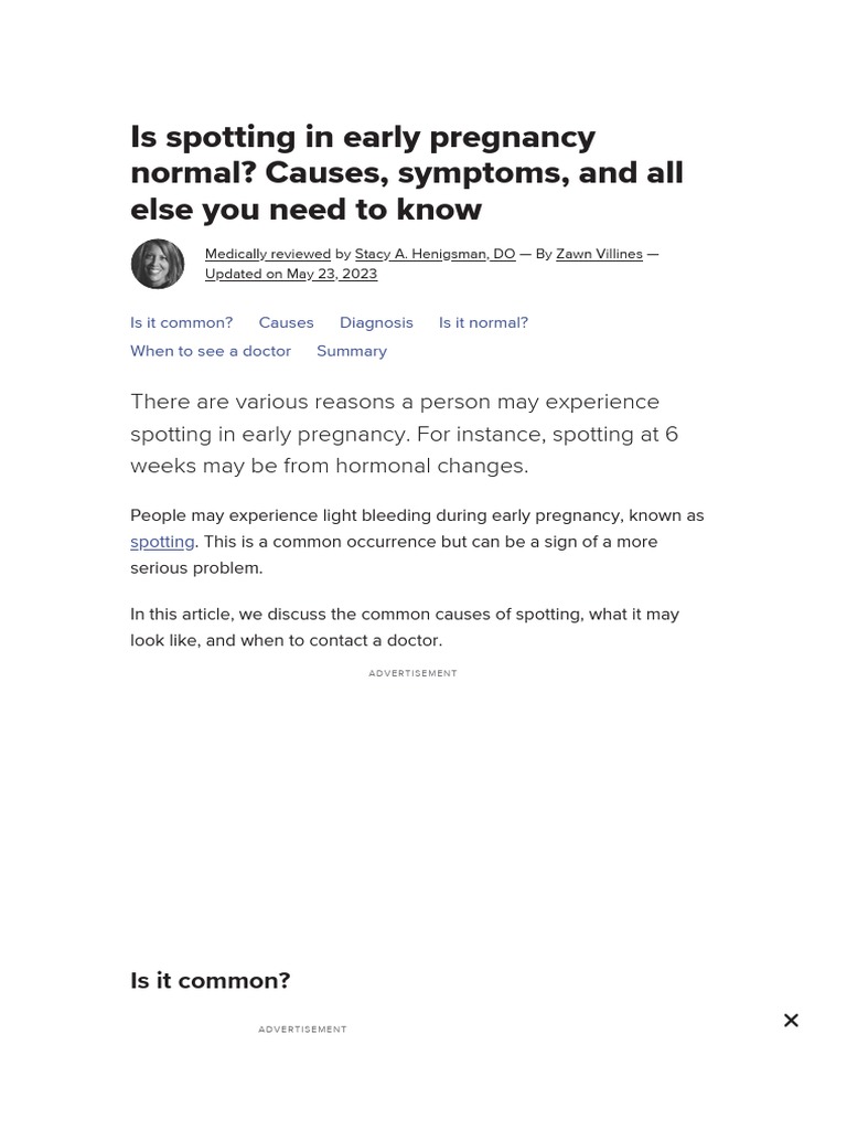 Spotting in Early Pregnancy - Is It Common, Causes, and Seeing A Doctor ... Spotting in Early Pregnancy - Is It Common, Causes, and Seeing A Doctor ...
