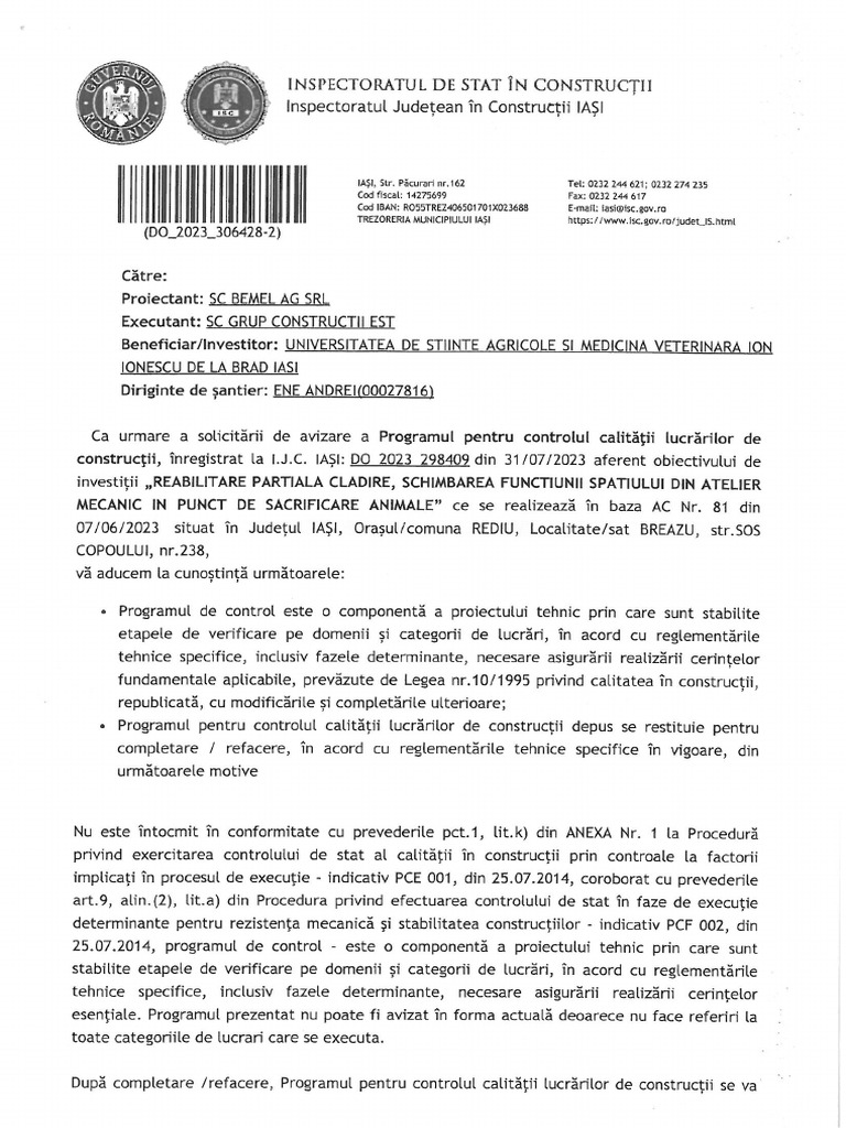 Raspuns La Programe de Control - Punct Sacrificare | PDF