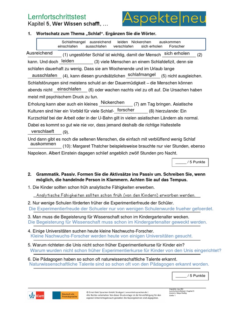 Aspekte Neu - b2 - Test - k5 Seiten 1 3 | PDF