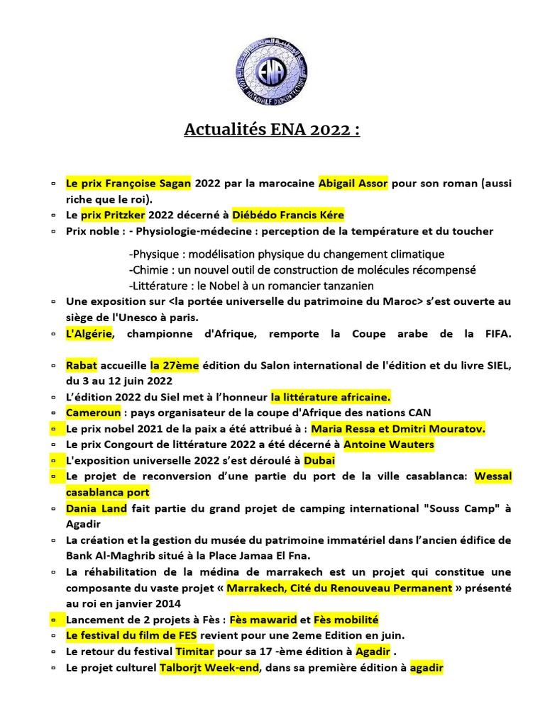 Actualités Pour ENA | PDF