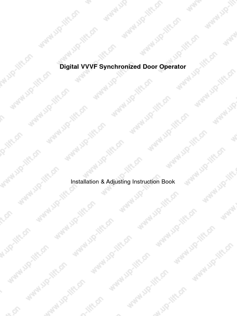 Digital VVVF Synchronized Door Operator Installation Instruction | PDF ...