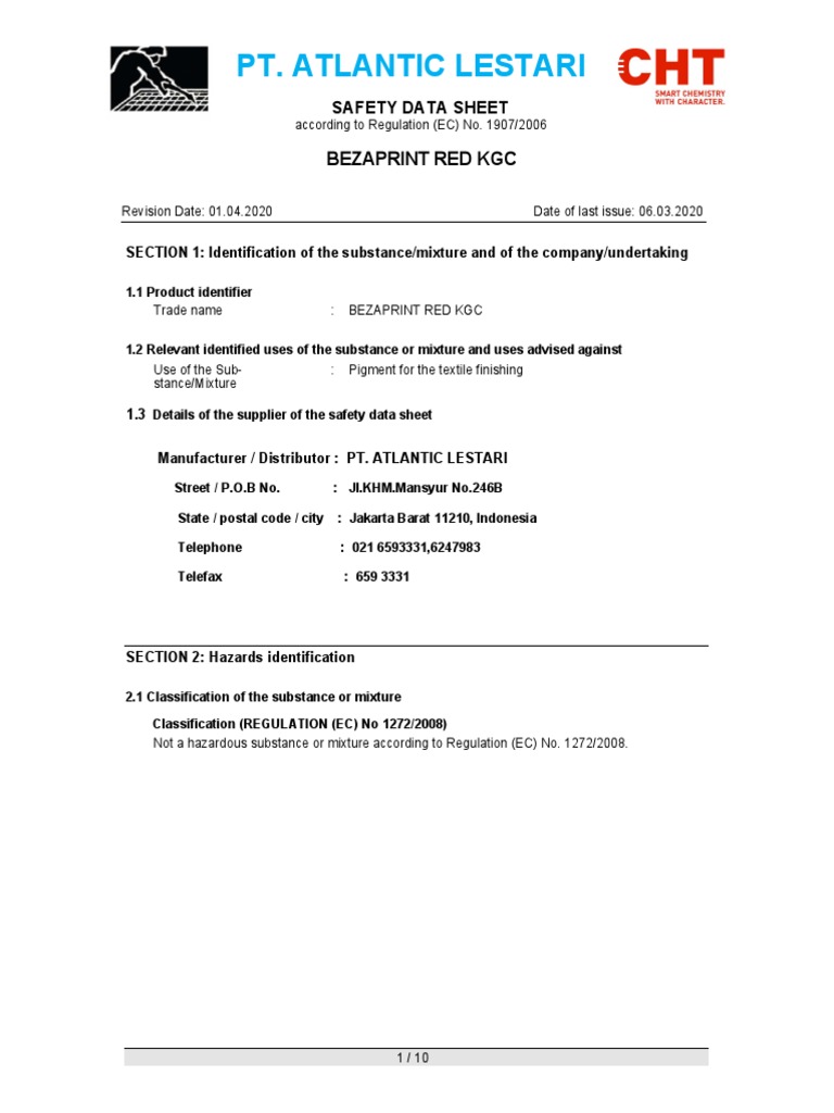 28 - MSDS.BEZAPRINT RED KGC_2020 | PDF