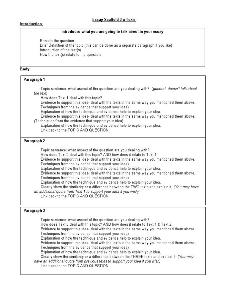 Essay Scaffold | PDF | Paragraph | Essays
