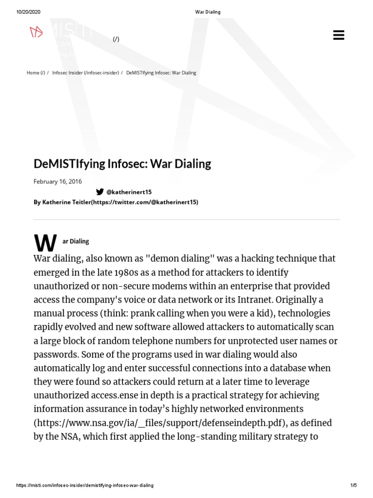 War Dialing | PDF