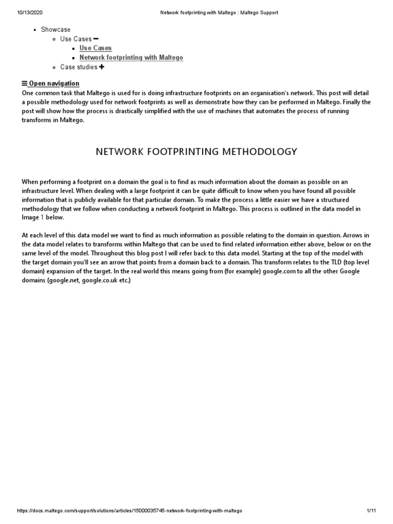 Network Footprinting with Maltego Guide | PDF | Domain Name System ...
