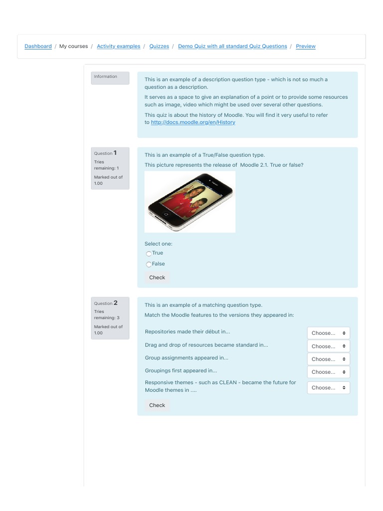 Demo Quiz With All Standard Quiz Questions CLASSIC | Download Free PDF | Quiz