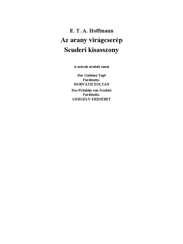 Az Arany Viragcserep | PDF