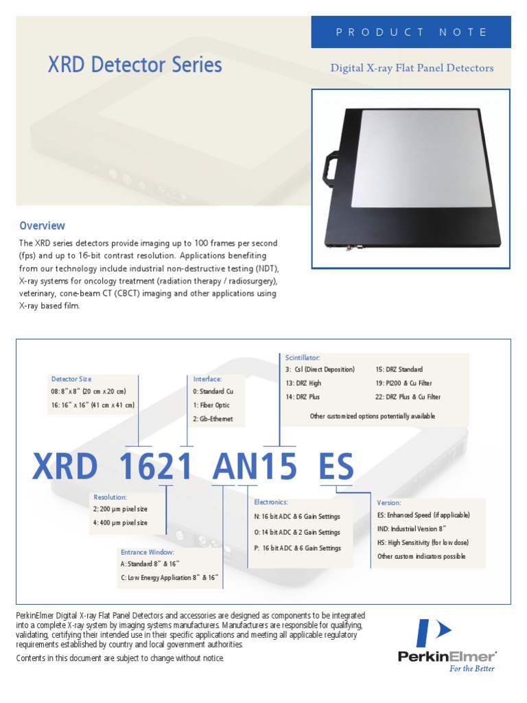 X Ray Detector XRD Series Product Note | PDF