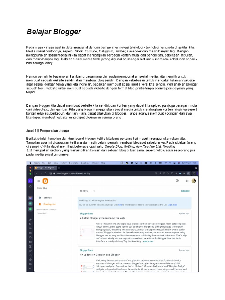 Belajar Blogger | PDF