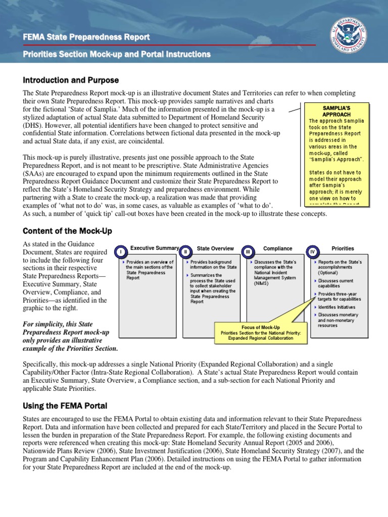 FEMA State Preparedness Report | PDF | United States Department Of ...