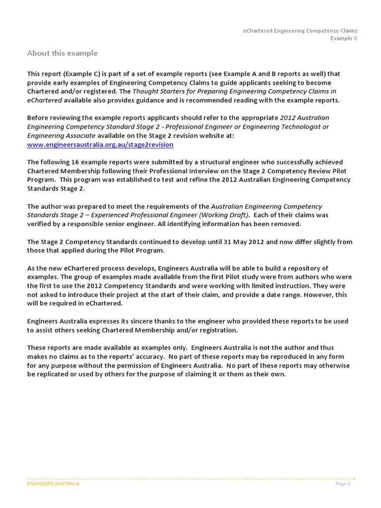 Echartered - Engineering - Competency - Claims - Example - C 3 | PDF