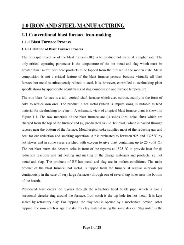 Lesson 1 Iron and Steel Manufacturing | PDF | Steelmaking | Blast Furnace