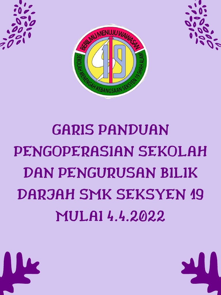 Garis Panduan Pengoperasian Sekolah Dan Pengurusan Bilik Darjah SMK ...