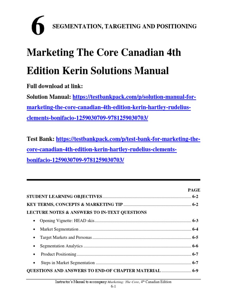 Marketing The Core Canadian 4th Edition Kerin Solutions Manual Download ... Marketing The Core Canadian 4th Edition Kerin Solutions Manual Download ...