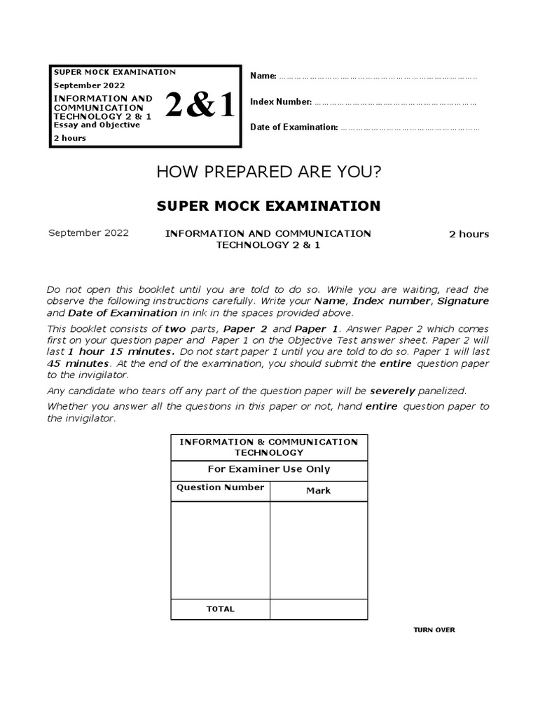 Ict - Super Mock | PDF | Business Ict - Super Mock | PDF | Business