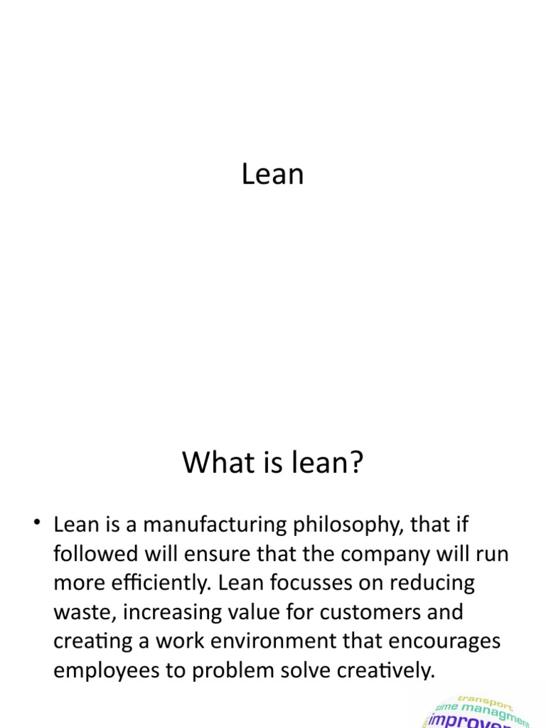 Lean | PDF | Lean Manufacturing | Inventory