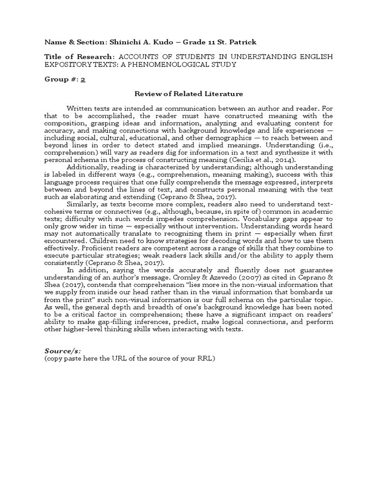 Individual Sample RRL Assignment | PDF