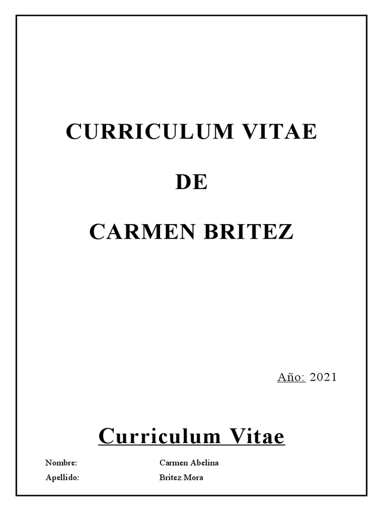 Curriculum Vitae Carmen | PDF