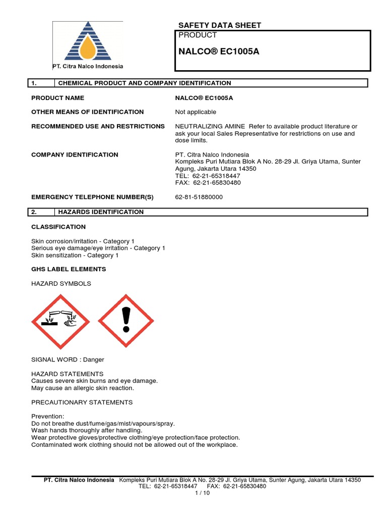 Ec1005a MSDS | PDF | Fires | Combustion