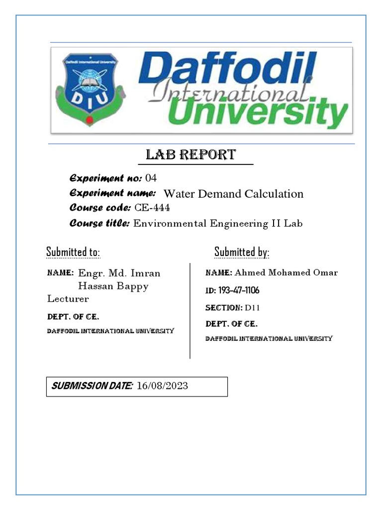 Exp-4 Water Demand | PDF