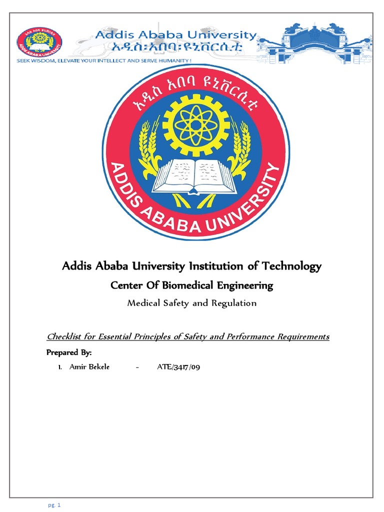 Addis Ababa University Institution of Technology: Center of Biomedical ...