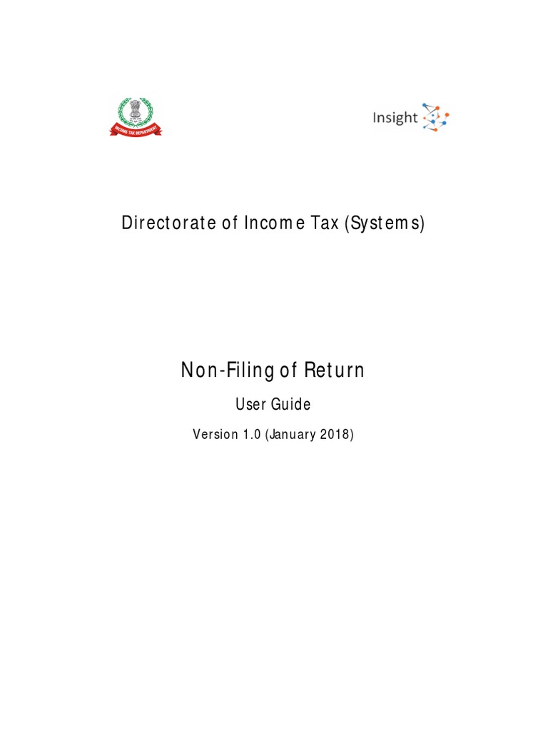 Compliance Portal - Non-Filing of Return - User Guide - V1.0 | PDF | Tax Deduction | Taxes
