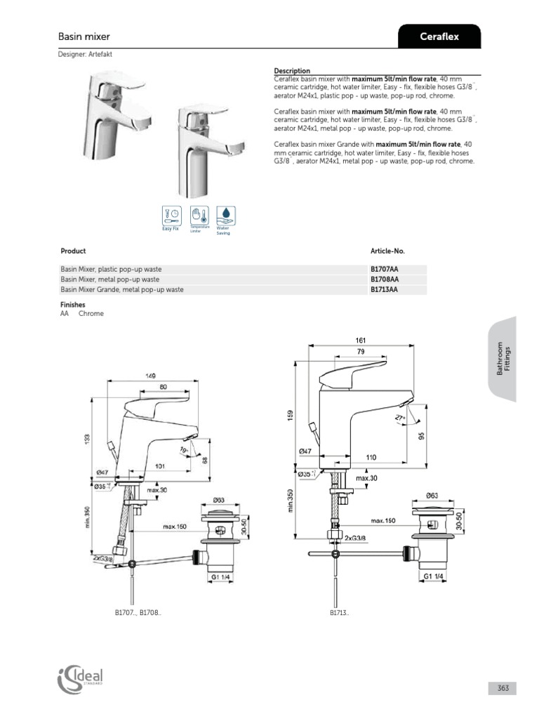 Bathroom Faucet Data Sheet | PDF