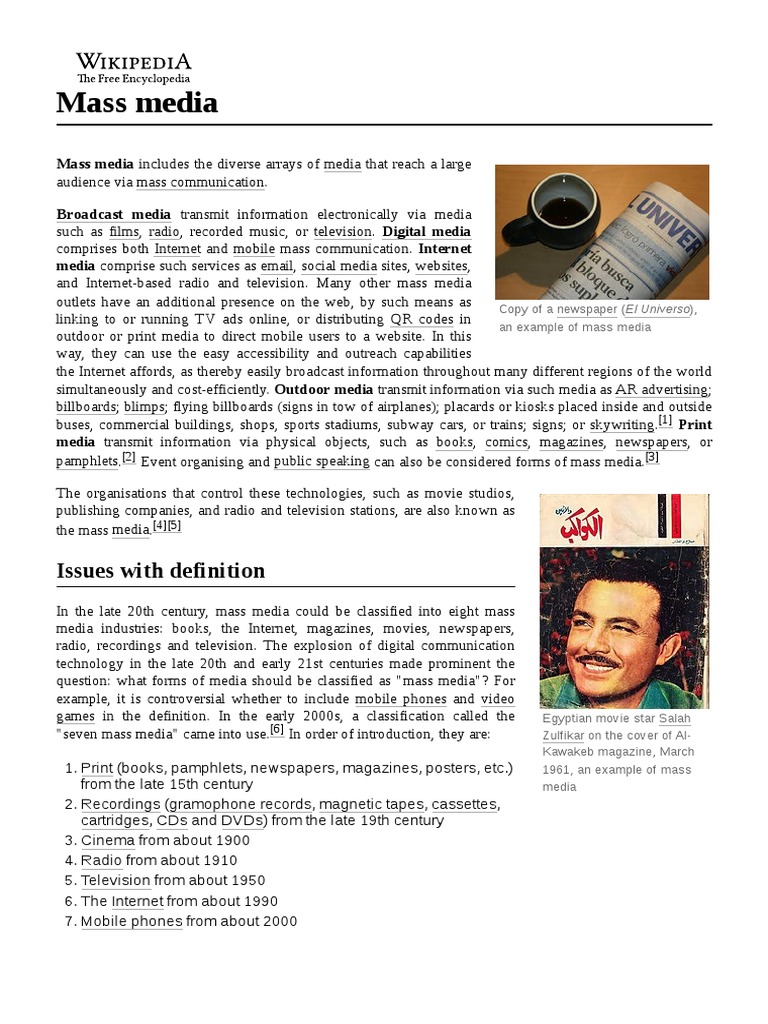 Mass Media | PDF | Mass Media | Newspapers