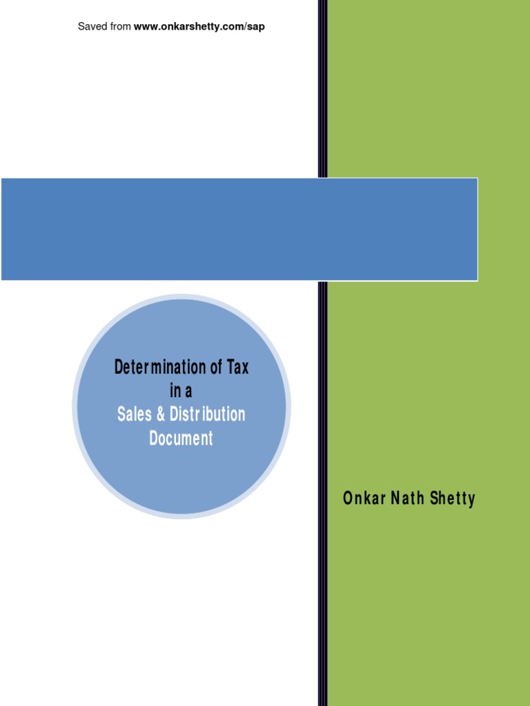SAP SD Tax Determination (Onkar) | PDF