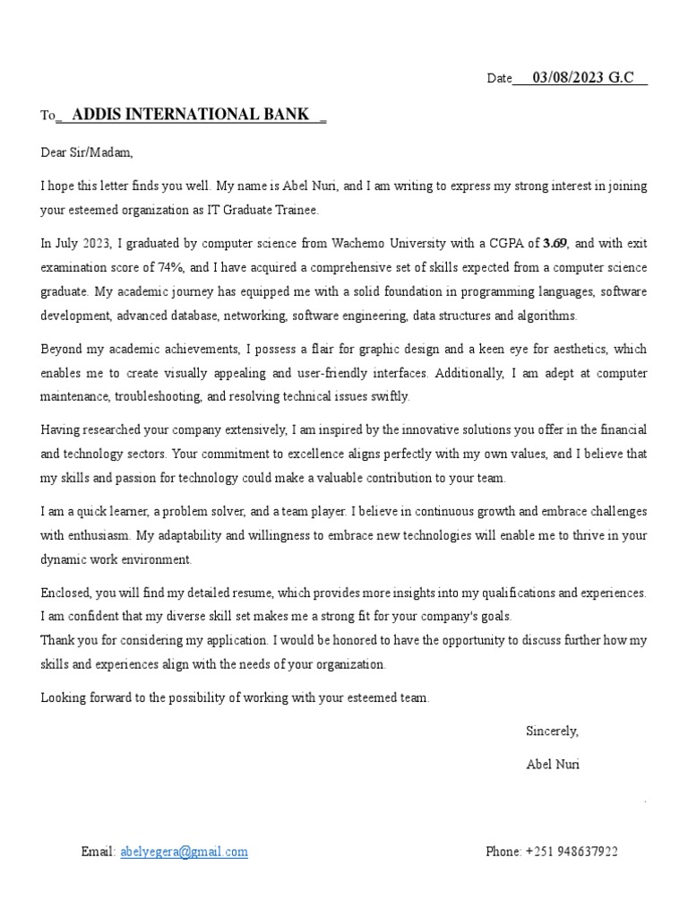 Abel Nuri For Addis International Bank | PDF | Computer Science ...