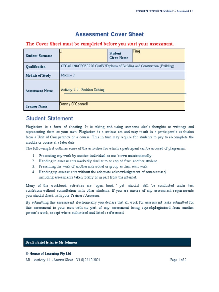 M2 Activity 1.1 AnswerSheet V1.0 UB | PDF | Plagiarism | Accessibility