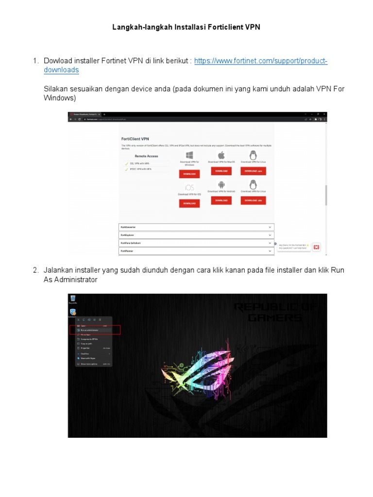 Tutorial Forticlient VPN | PDF