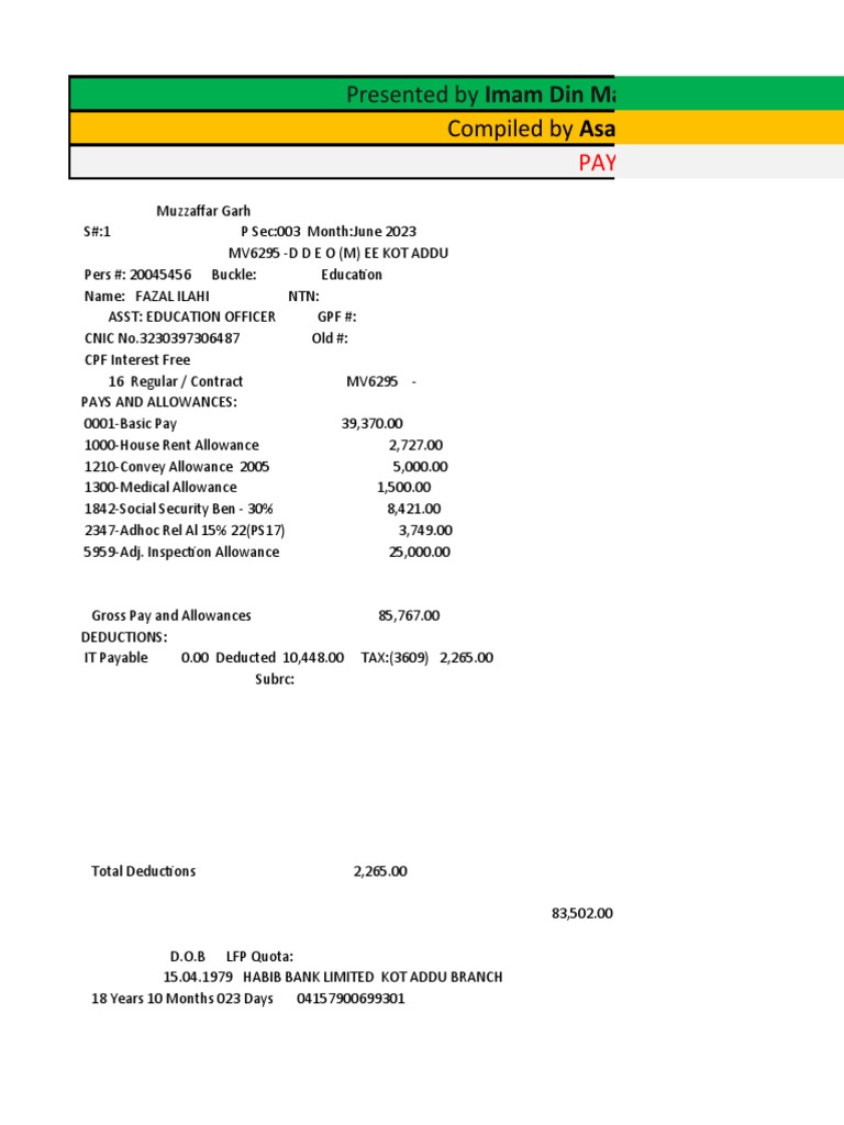 June 2023 Pay Slips for Education Staff | PDF | Economies | Personal ...