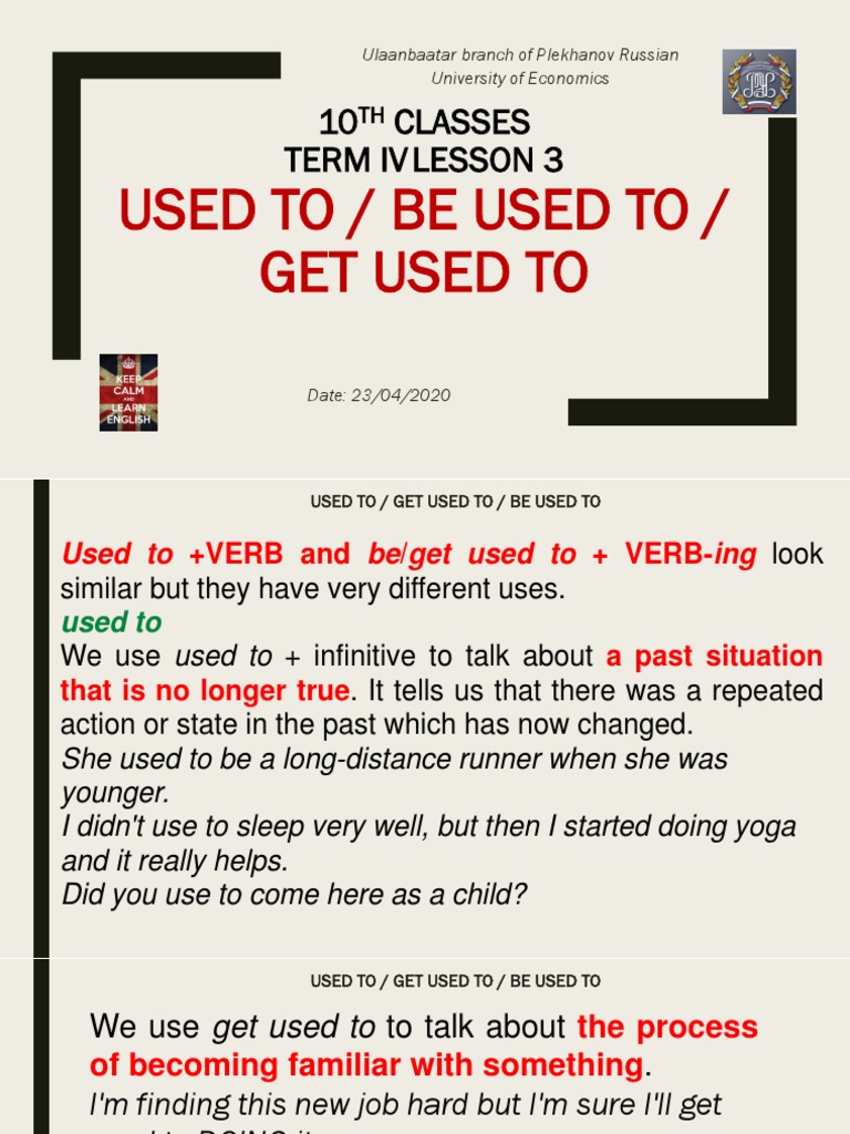 Understanding Used To and Get Used To | PDF