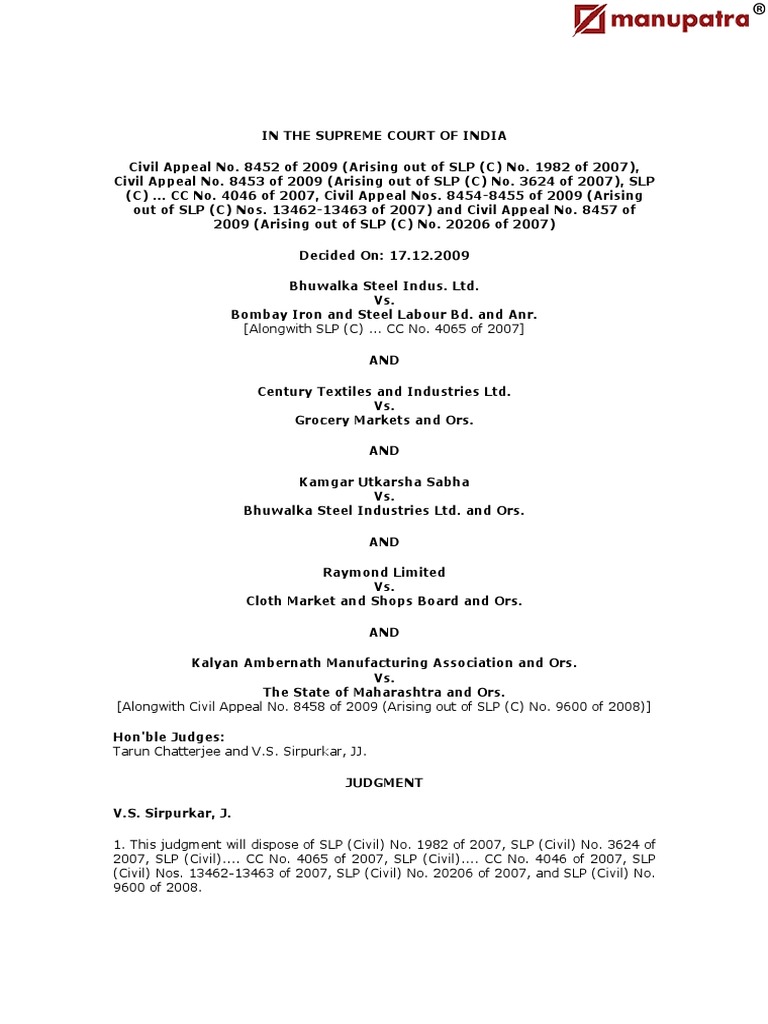 Manupatra Mathadi Judgement | PDF