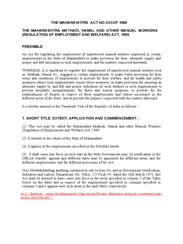 Mathadi Act 2023 | PDF