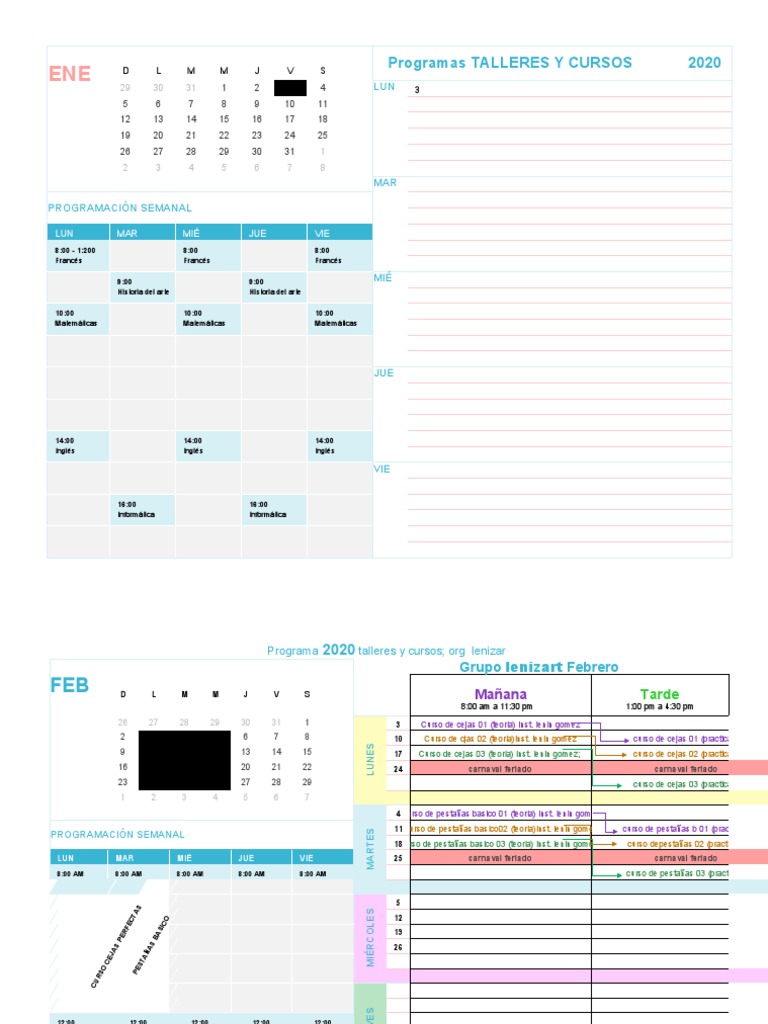Calendario de Cursos | PDF