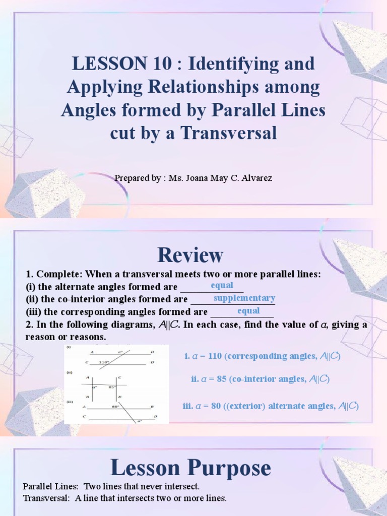 Week 2 Lesson 10 | PDF | Elementary Mathematics | Euclidean Geometry