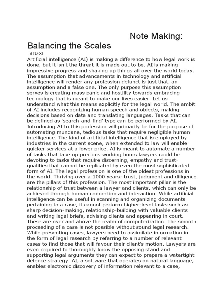 Note Making Sample With Format. | PDF