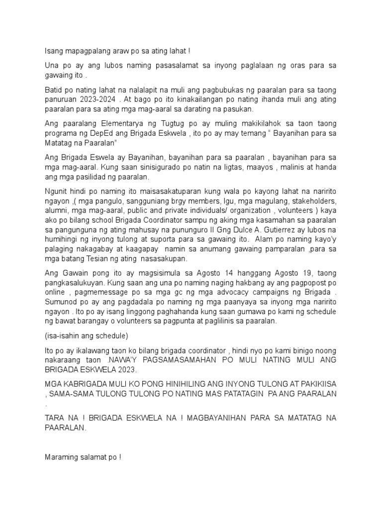 Brigada Kick Off | PDF