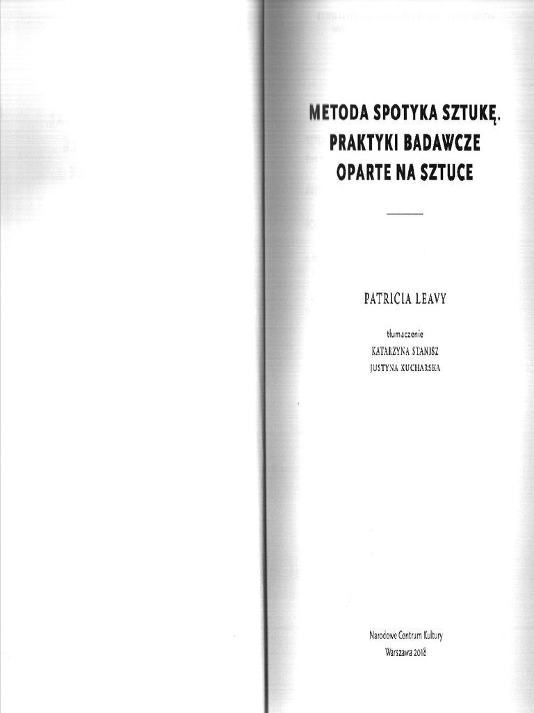 Patricia Leavy Metoda Spotyka Sztukę | PDF