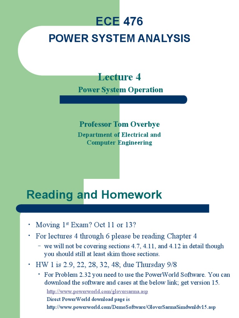 ECE4762011 Lect4 | PDF | Smart Grid | Electrical Grid