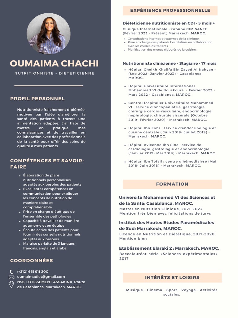 CV Oumaima Chachi Diet | PDF