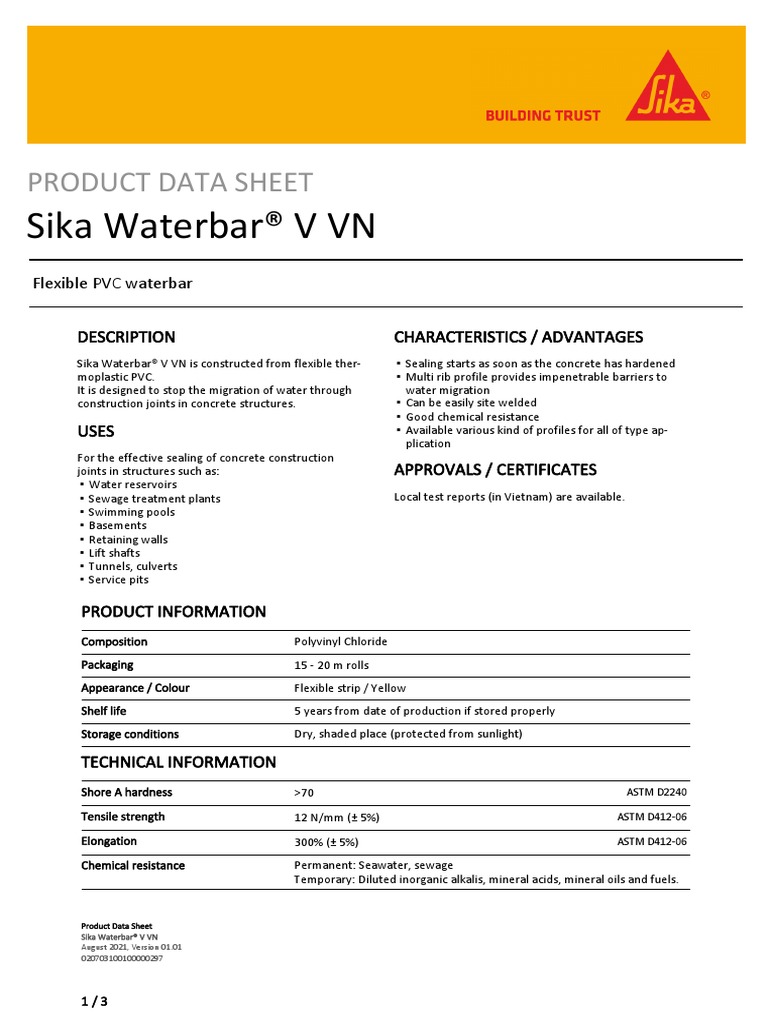 Sika Waterbar V VN | PDF