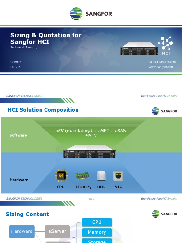 Sangfor Hci Sizing - Quotation Technical Training 20150919 For Emea | PDF | Central Processing ...
