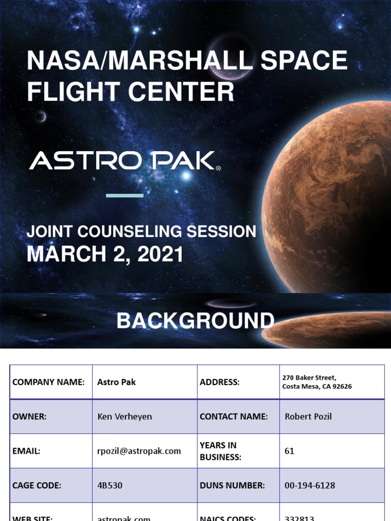 Astro Pak MSFC JCI - Services 2021 | PDF | Corrosion | Applied And ...