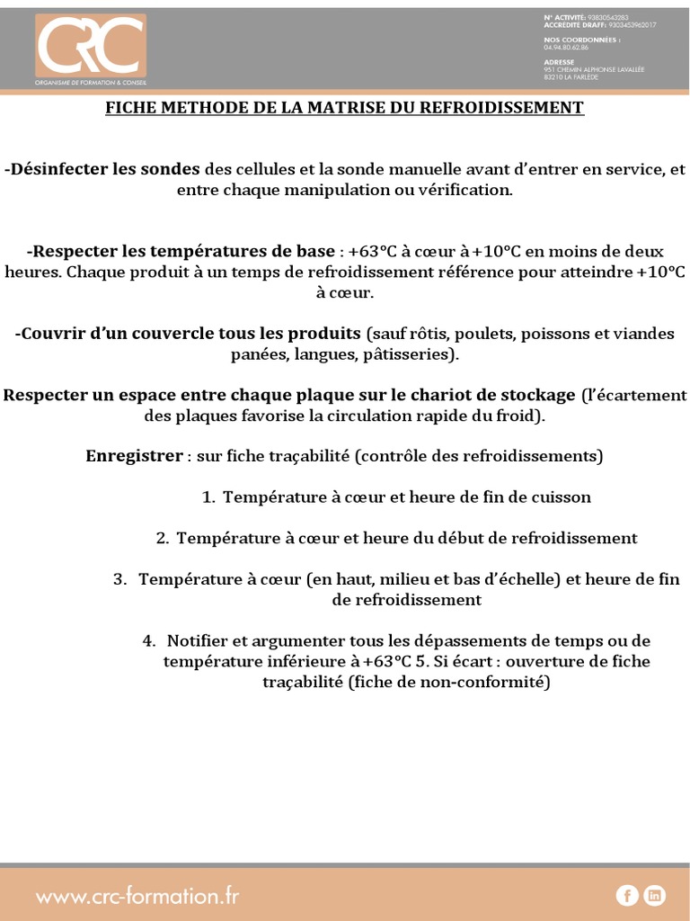 Fiche Methode de La Matrise Du Refroidissement | PDF