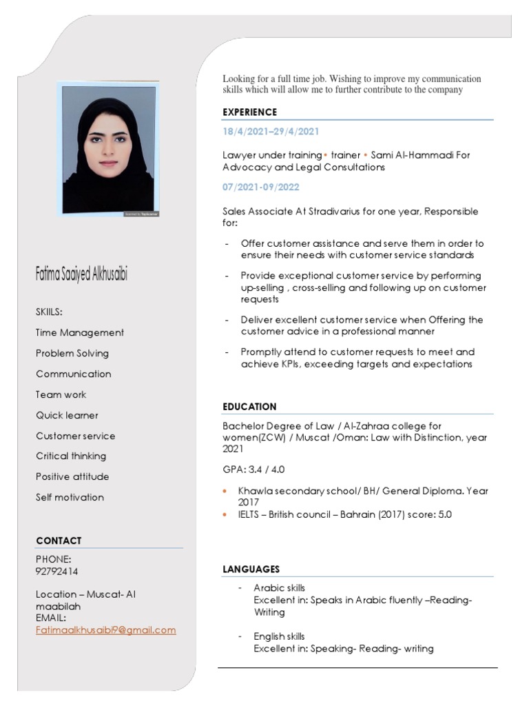 fatima cv | PDF