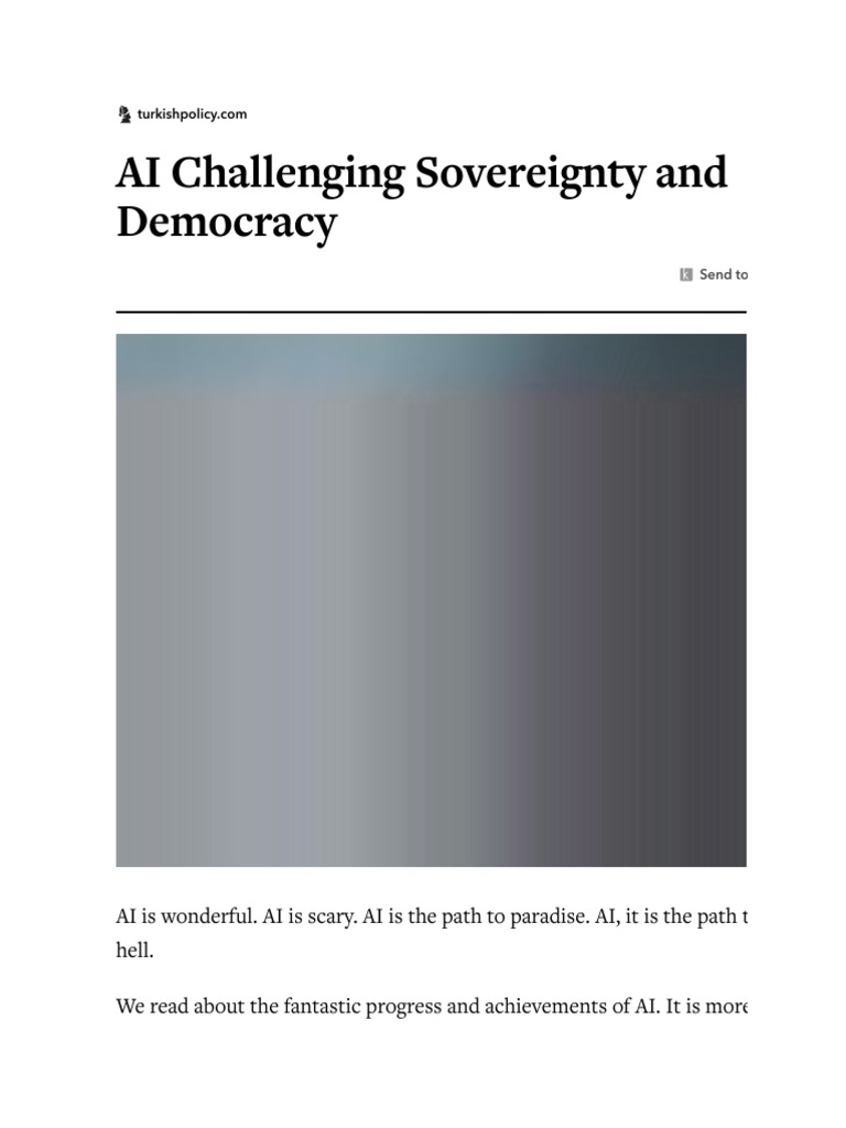 AI Challenging Sovereignty and Democracy | PDF | Politics | Social Science